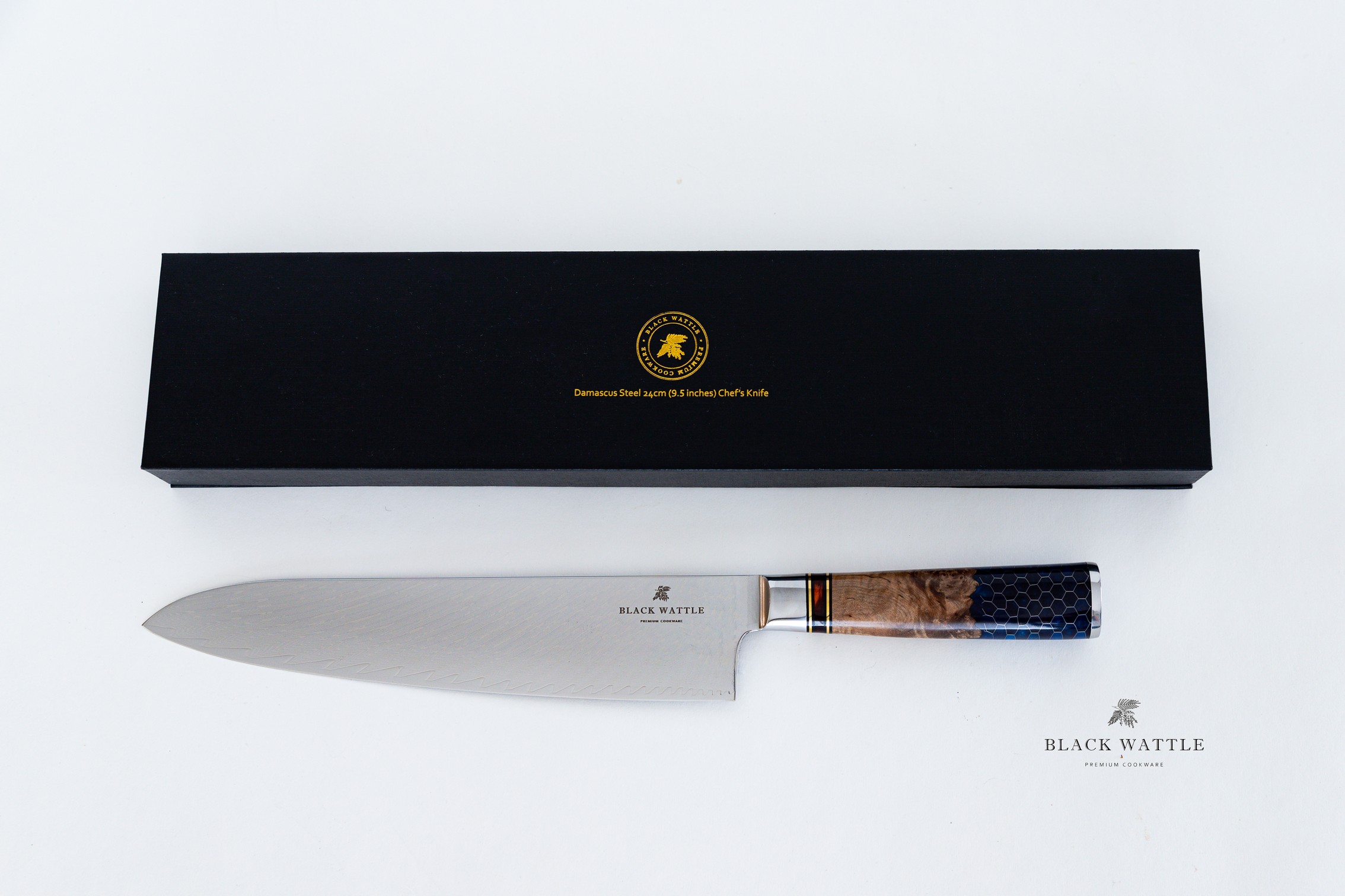 **NEW**Damascus 24cm Chef's Knife | Black Wattle Cookware
