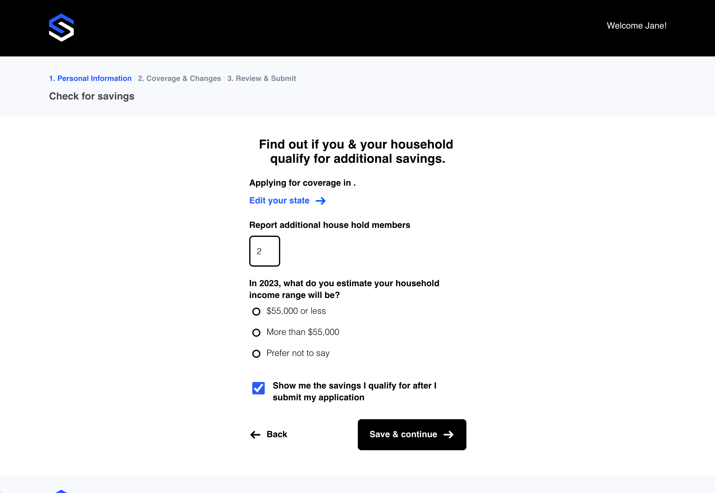 Healthcare Application (Heathcare.gov) Template | Feathery