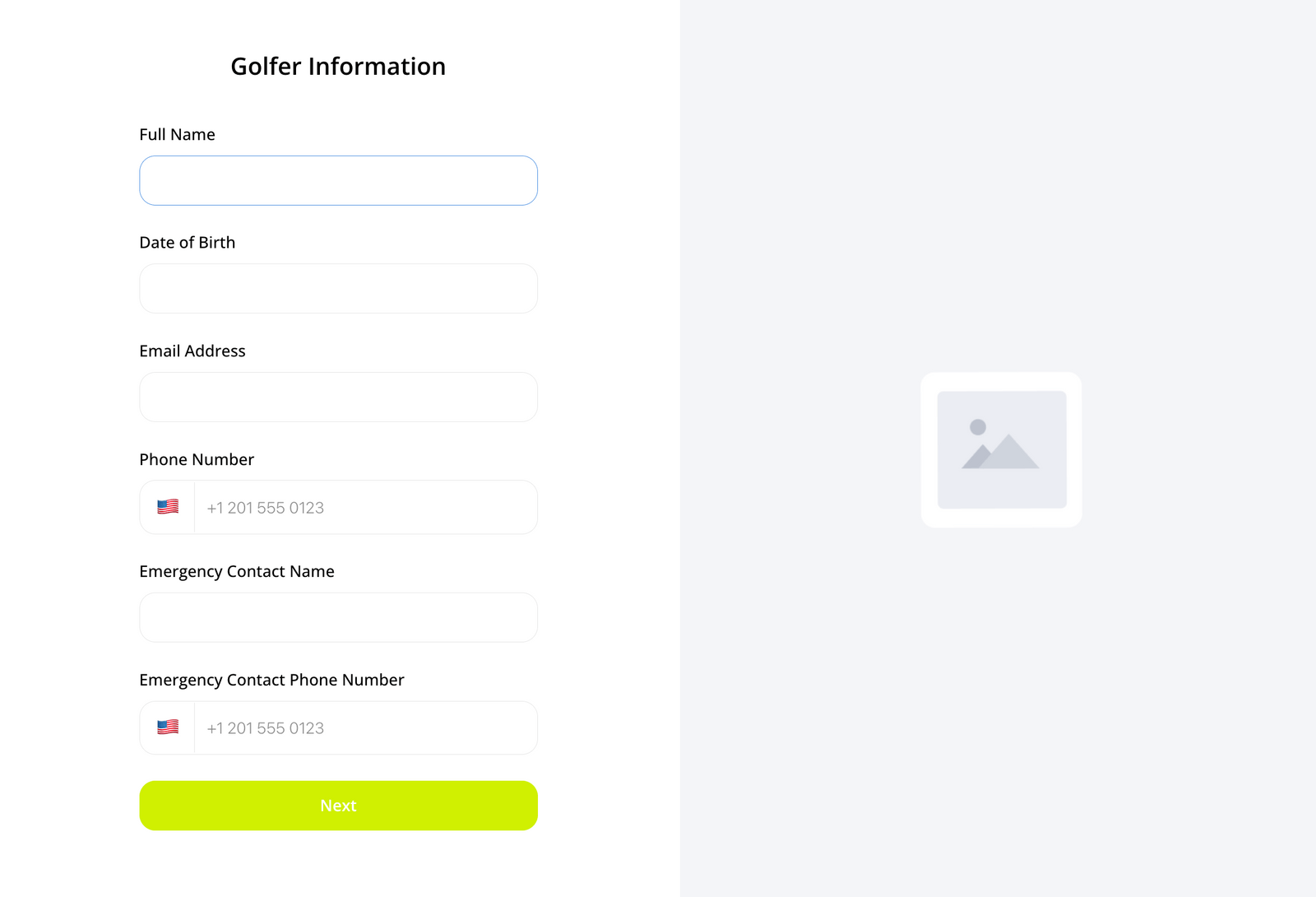 Golf Registration Form Template | Feathery