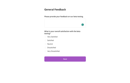 Beta Testing Feedback Survey Template | Feathery