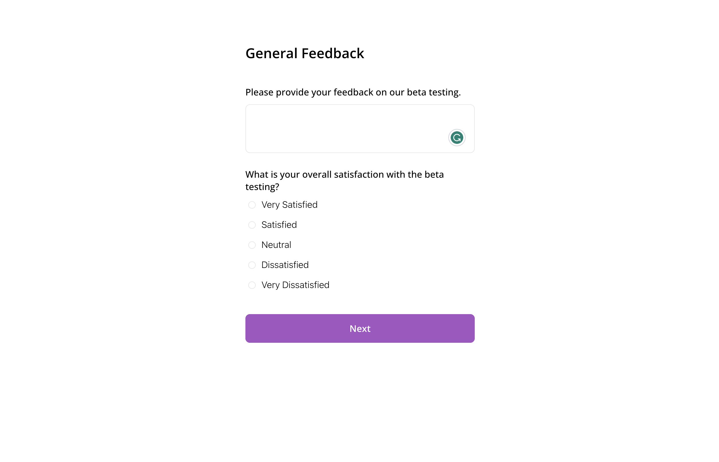 Beta Testing Feedback Survey Template | Feathery