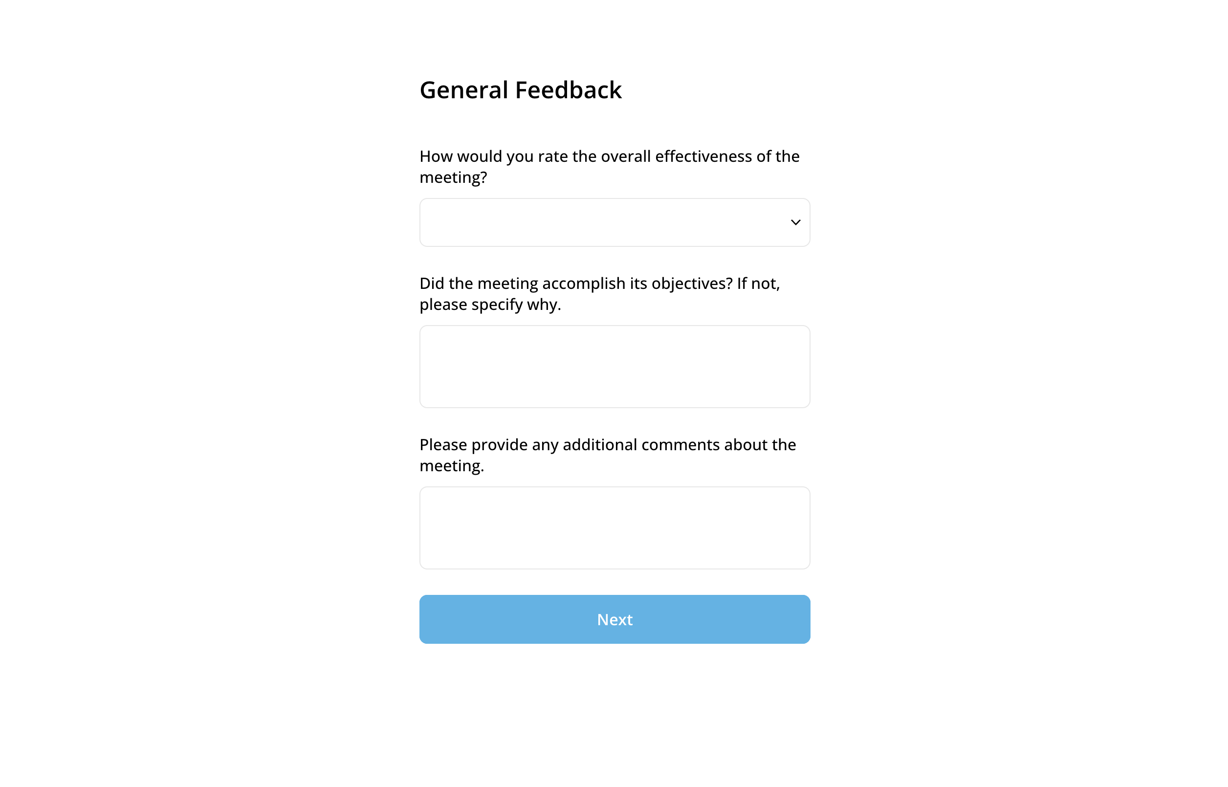 Meeting Feedback Survey Template | Feathery