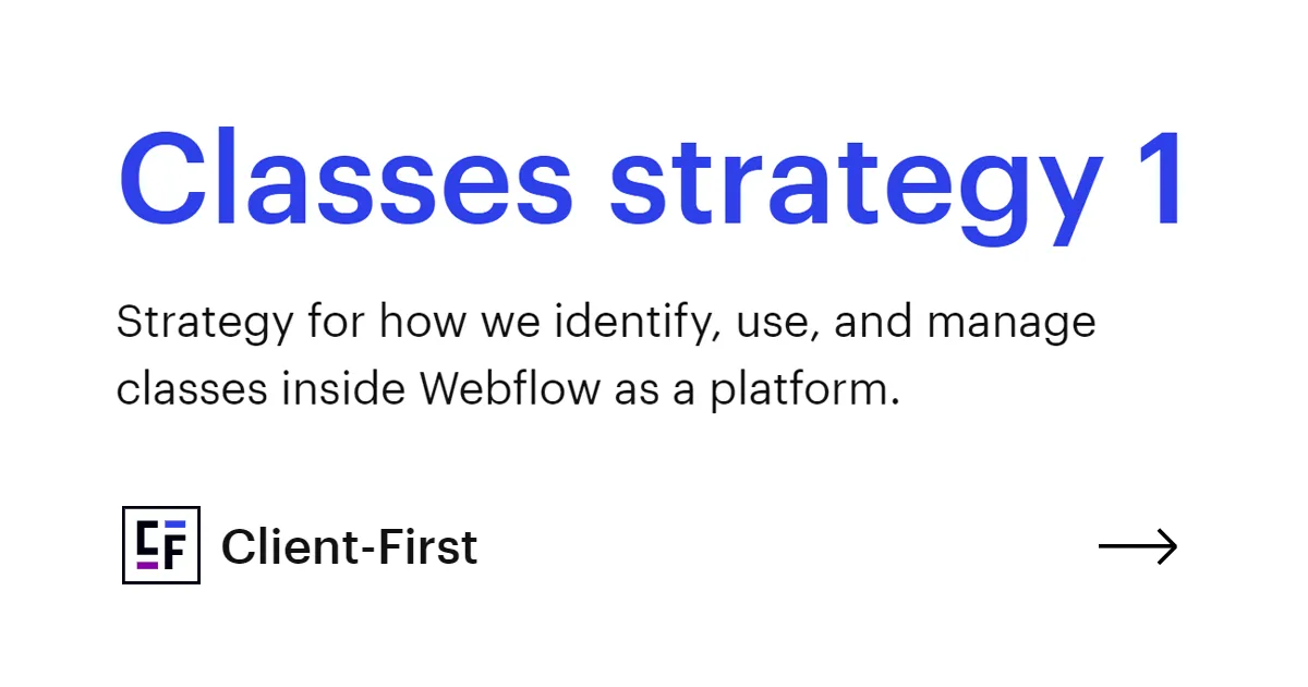 Classes strategy - Client-First