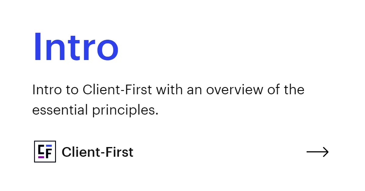 Intro - Client-First by Finsweet