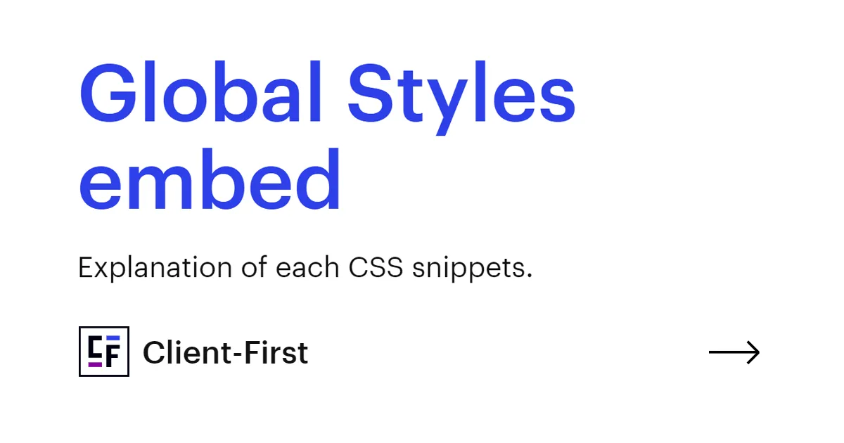 Global Styles embed - Client-First