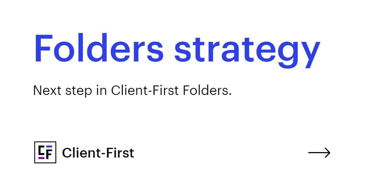 Folders strategy - Client-First