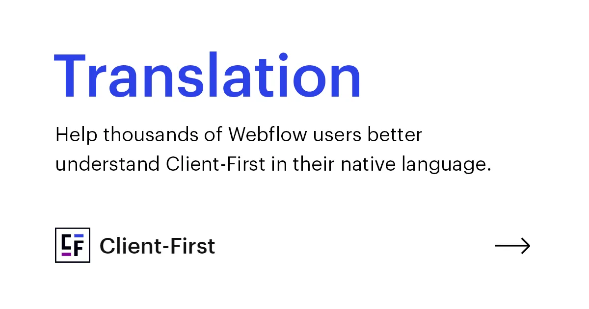 Become a Translator - Client-First