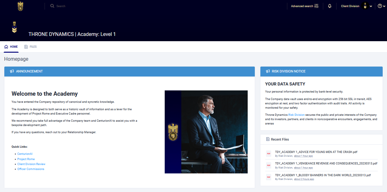 Academy foundations laid with inclusion of original DARK TRIAD MAN® material
