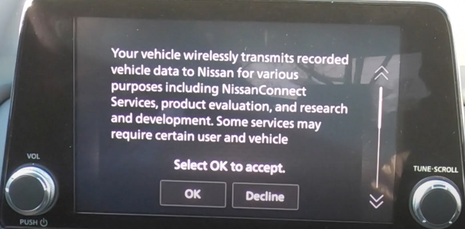 2021 Nissan Juke Infotainment Settings Privacy