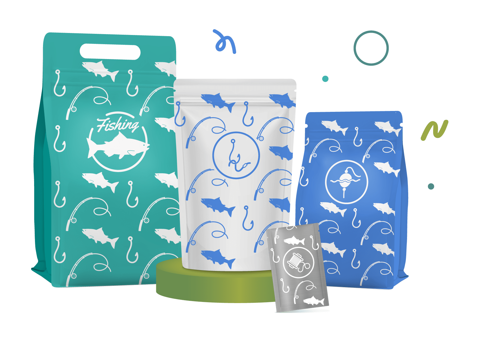 Custom Printed Pouch Packaging for Fishing Products