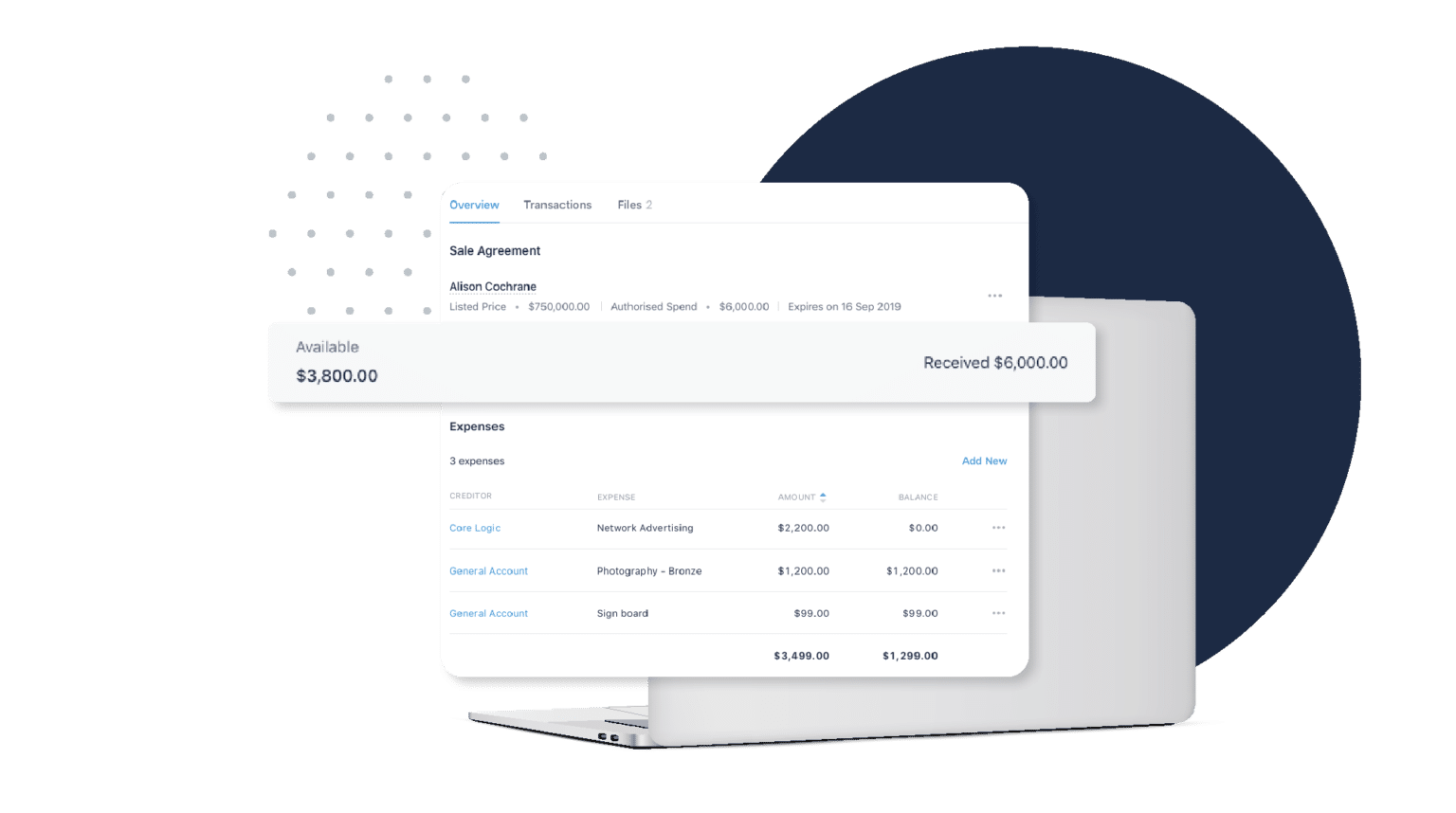 Sales trust accounting for property management