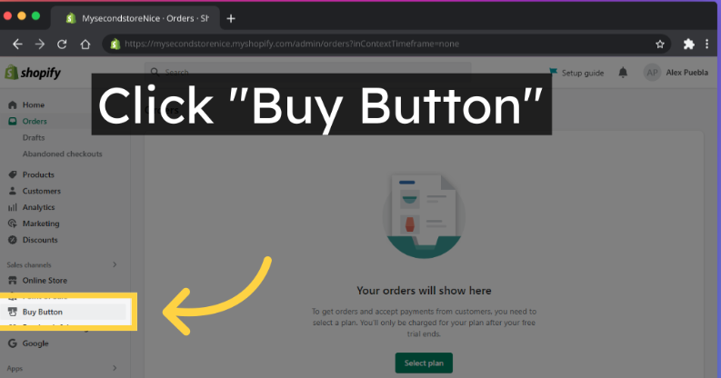 How to make a buy button on Shopify