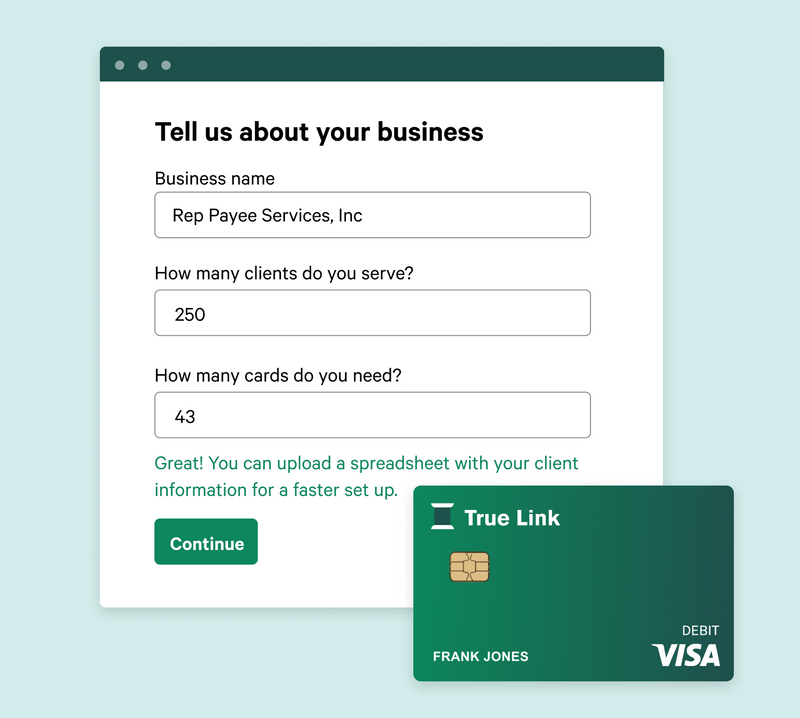 Representative Payees use True Link Visa® Prepaid