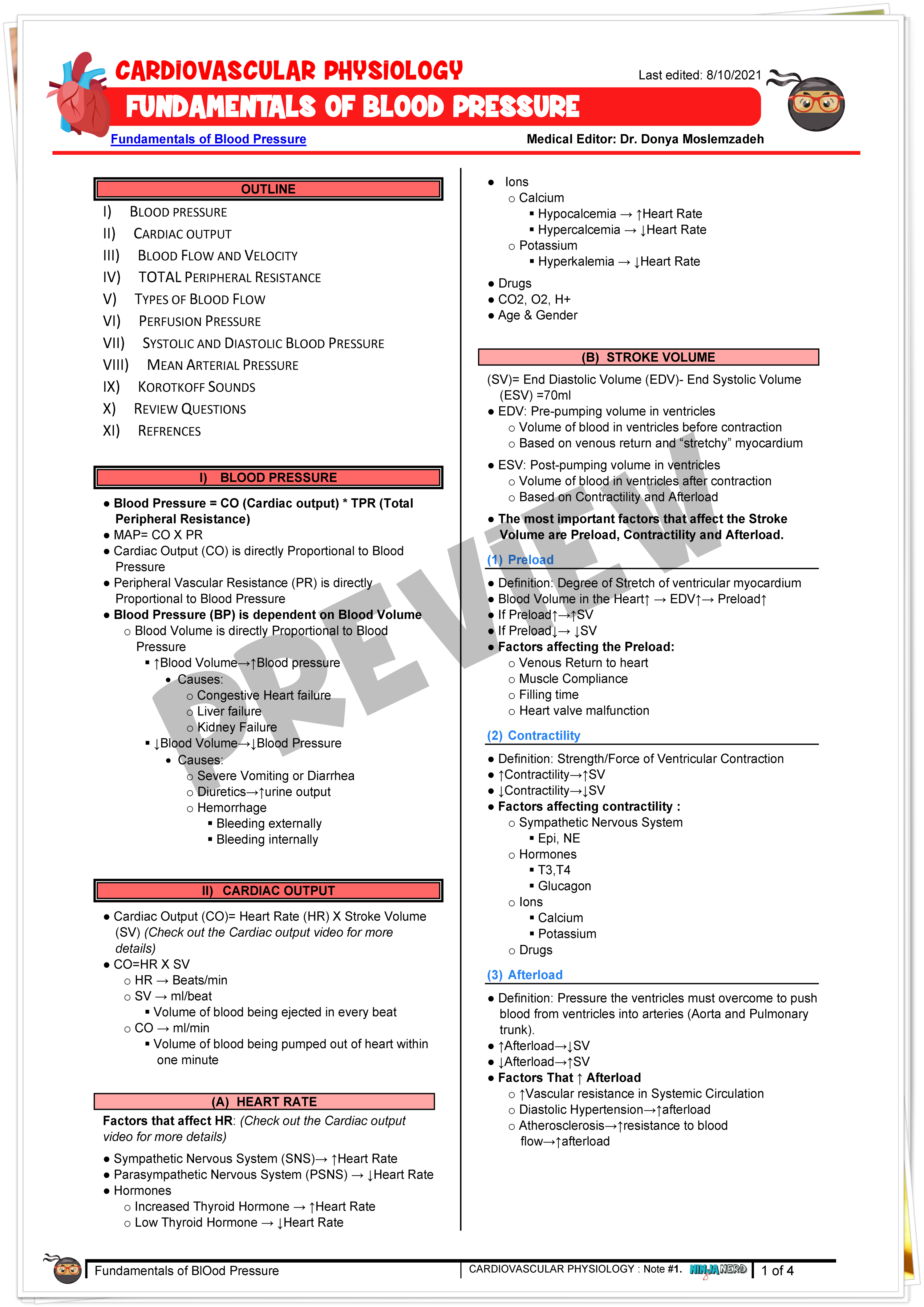 Fundamentals of Blood Pressure - Notes - NinjaNerd Medicine