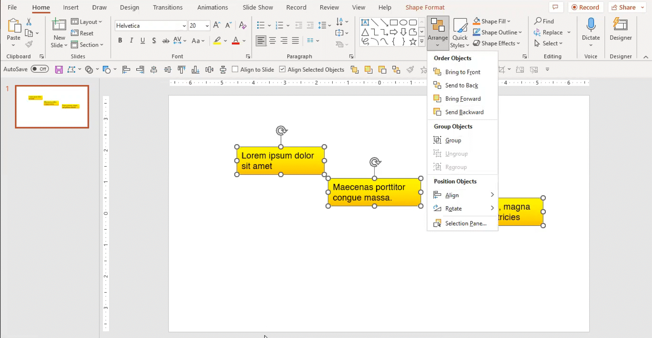 How to automatically align items in PowerPoint