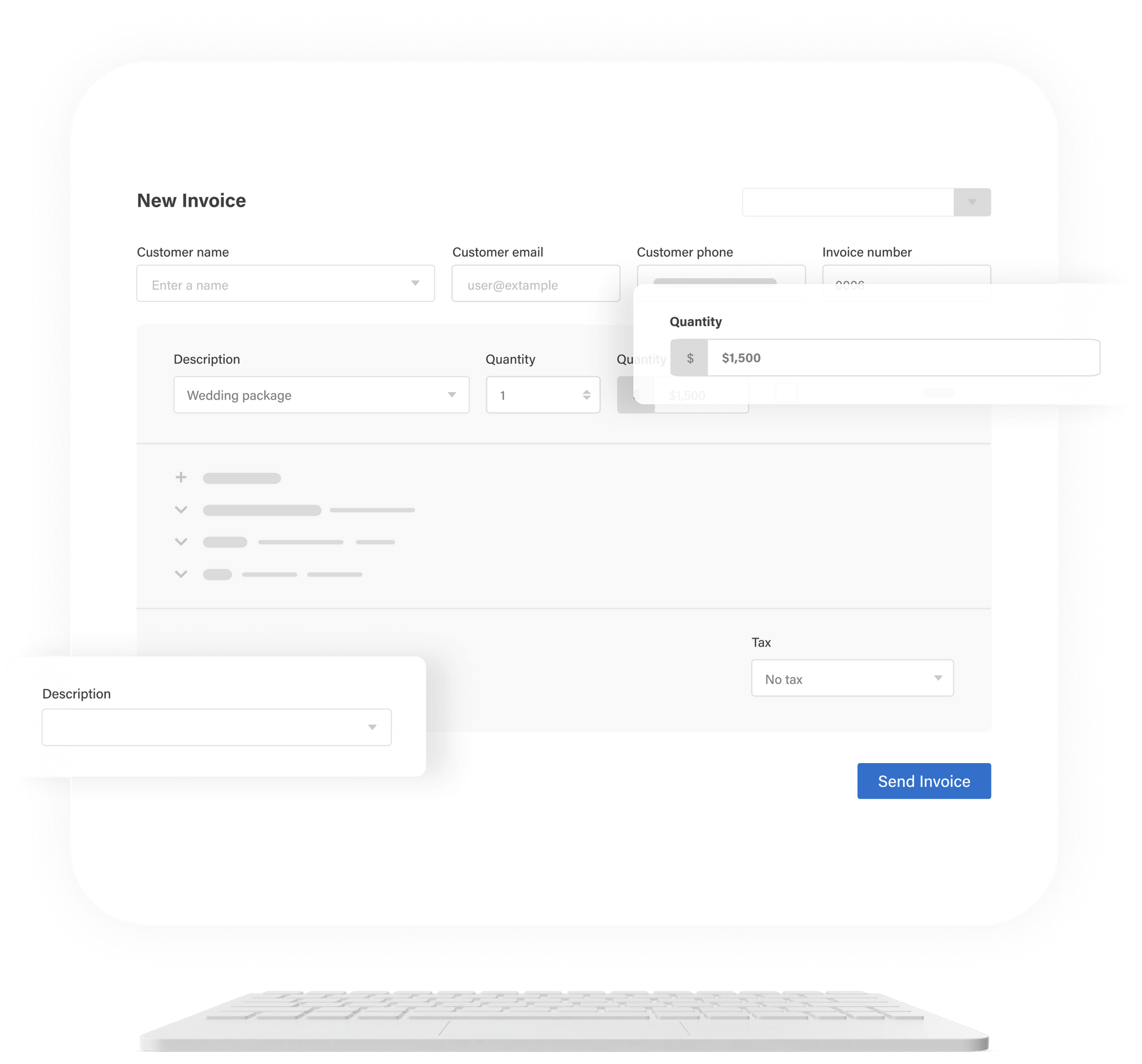 Send & receive invoices via email or SMS text