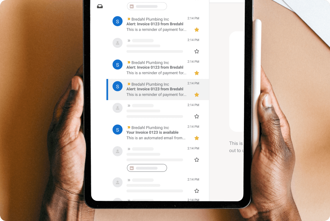Send & receive invoices via email or SMS text