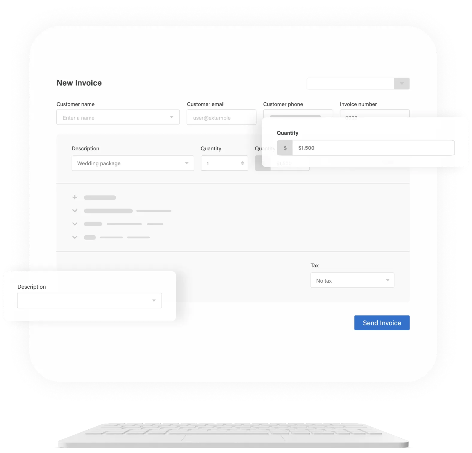 Send & receive invoices via email or SMS text