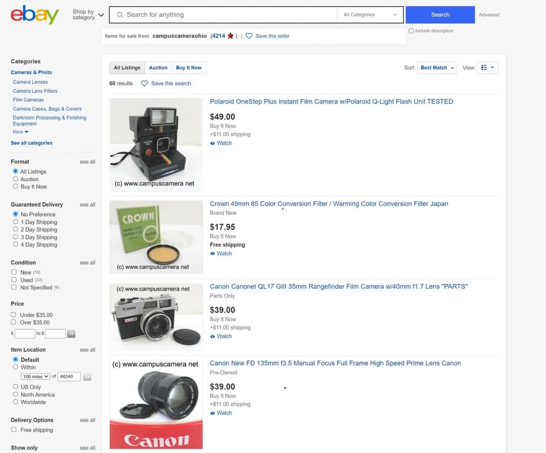 Campus Camera Photography Imaging lens Lighting Used Gear Equipment