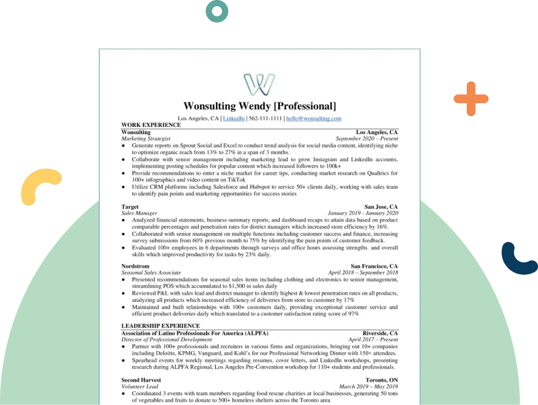 Wonsulting Free Resume Feedback Form