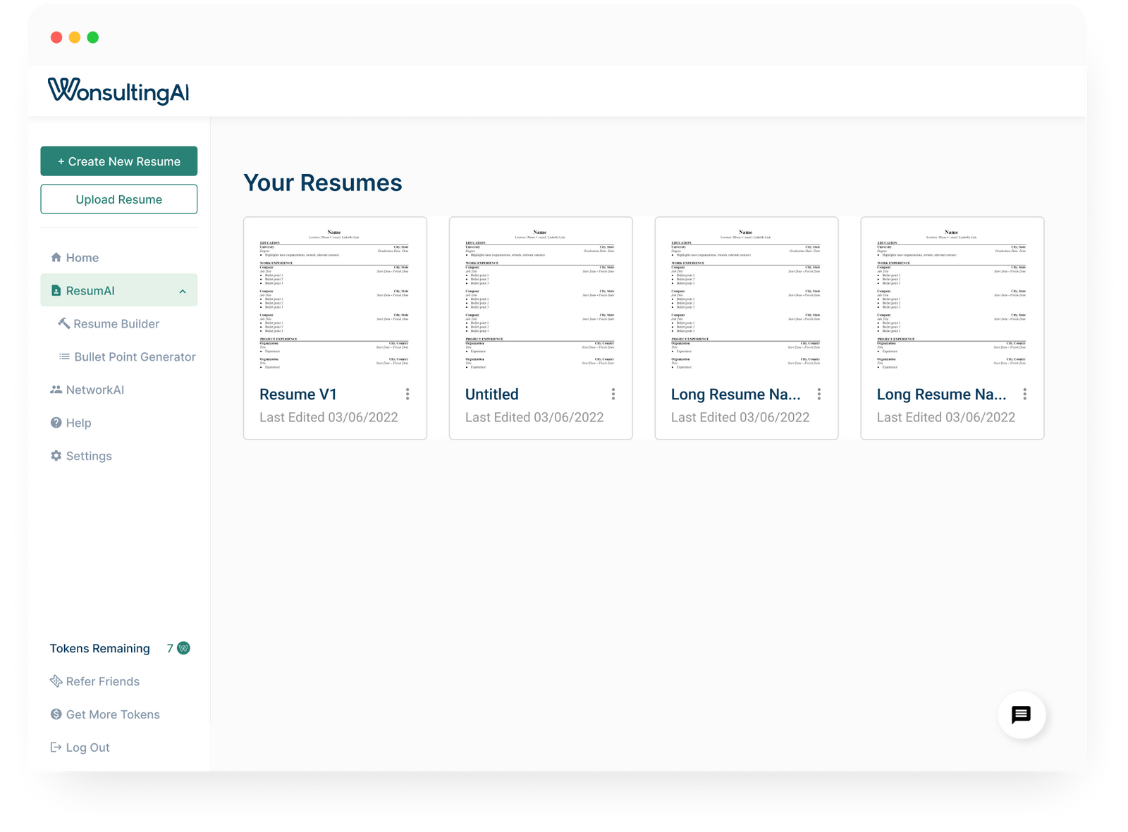 Wonsultingai Resume Ai Cover Letter Ai And Network Ai