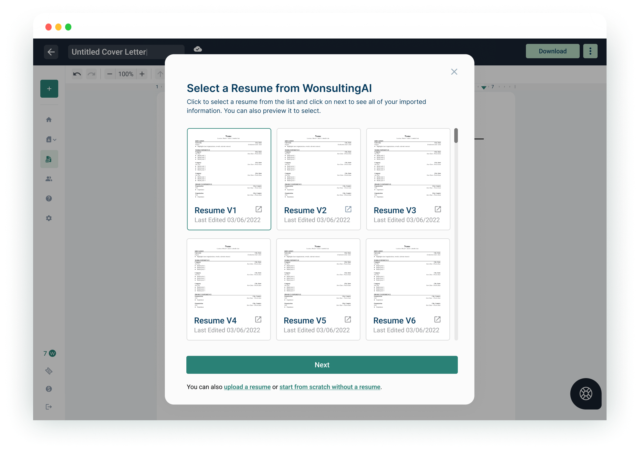 CoverLetterAI By Wonsulting Cover Letter AI Generator