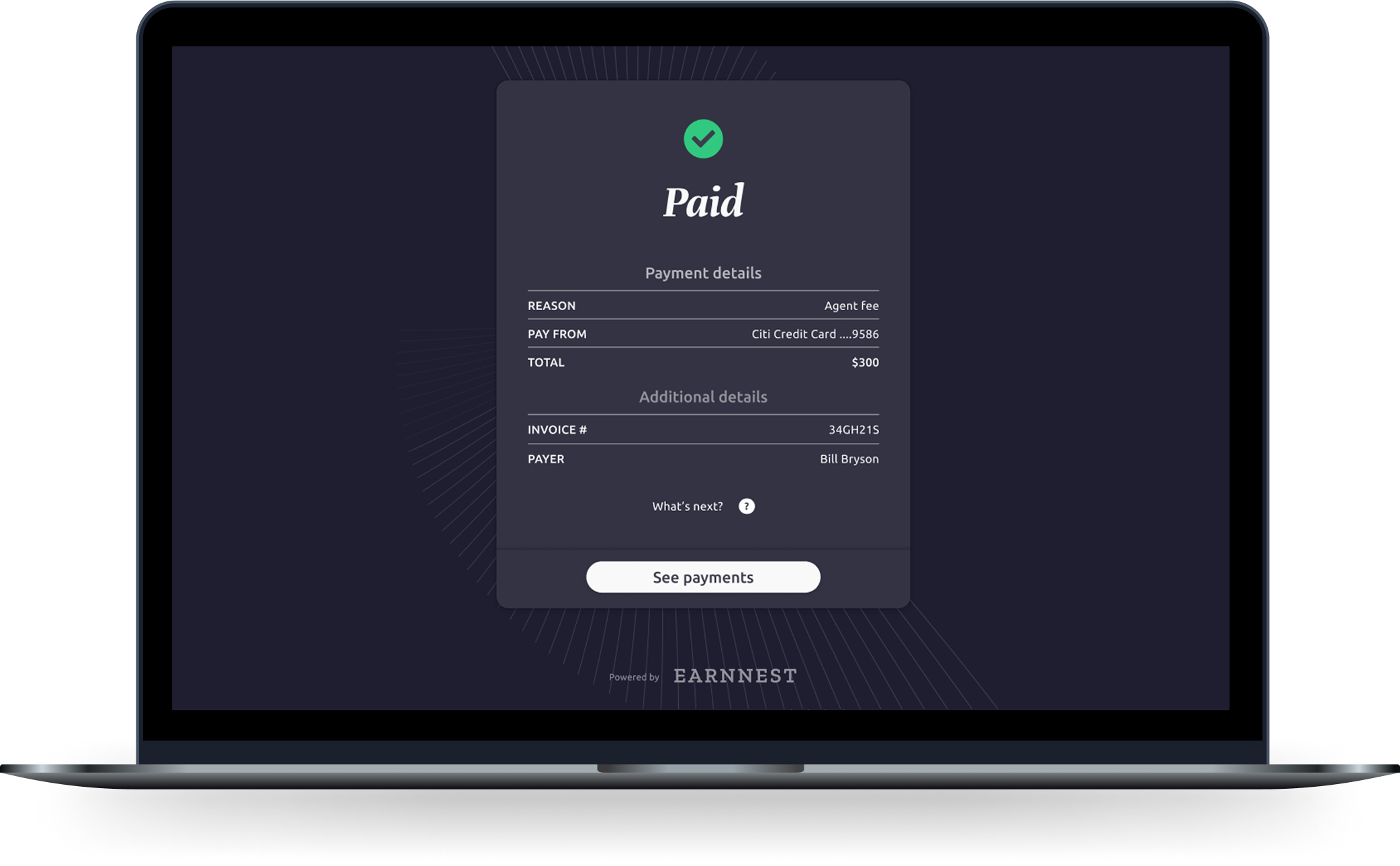 Earnnest for Title and escrow