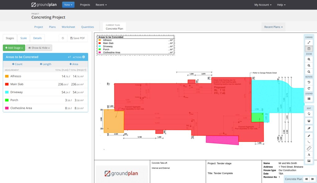 Cloud Based Concrete Estimating & Takeoff Software - Groundplan