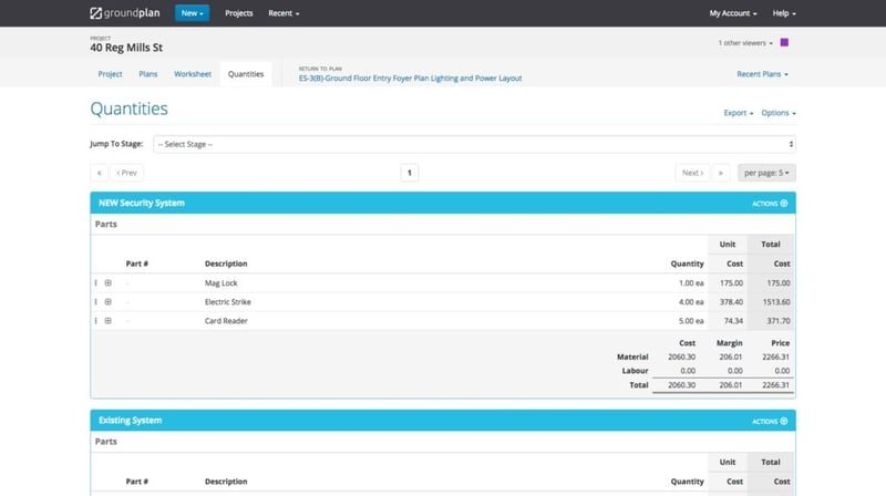 Cloud Based Security Estimating Takeoff Software Groundplan