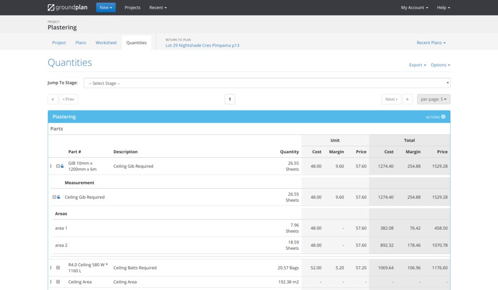 Cloud Based Plasterboard Estimating & Takeoff Software - Groundplan