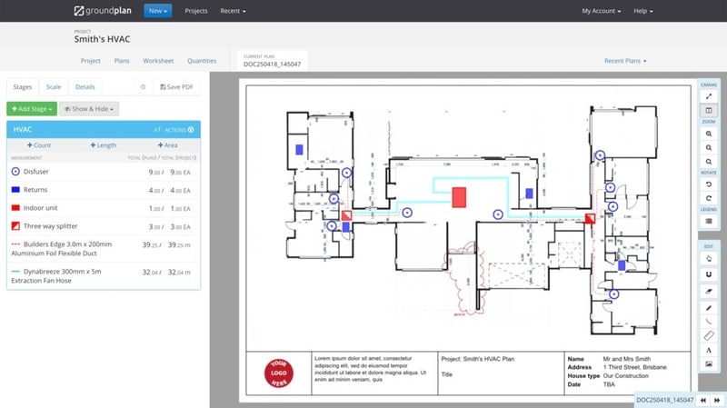 Cloud Based HVAC Estimating & Takeoff Software - Groundplan