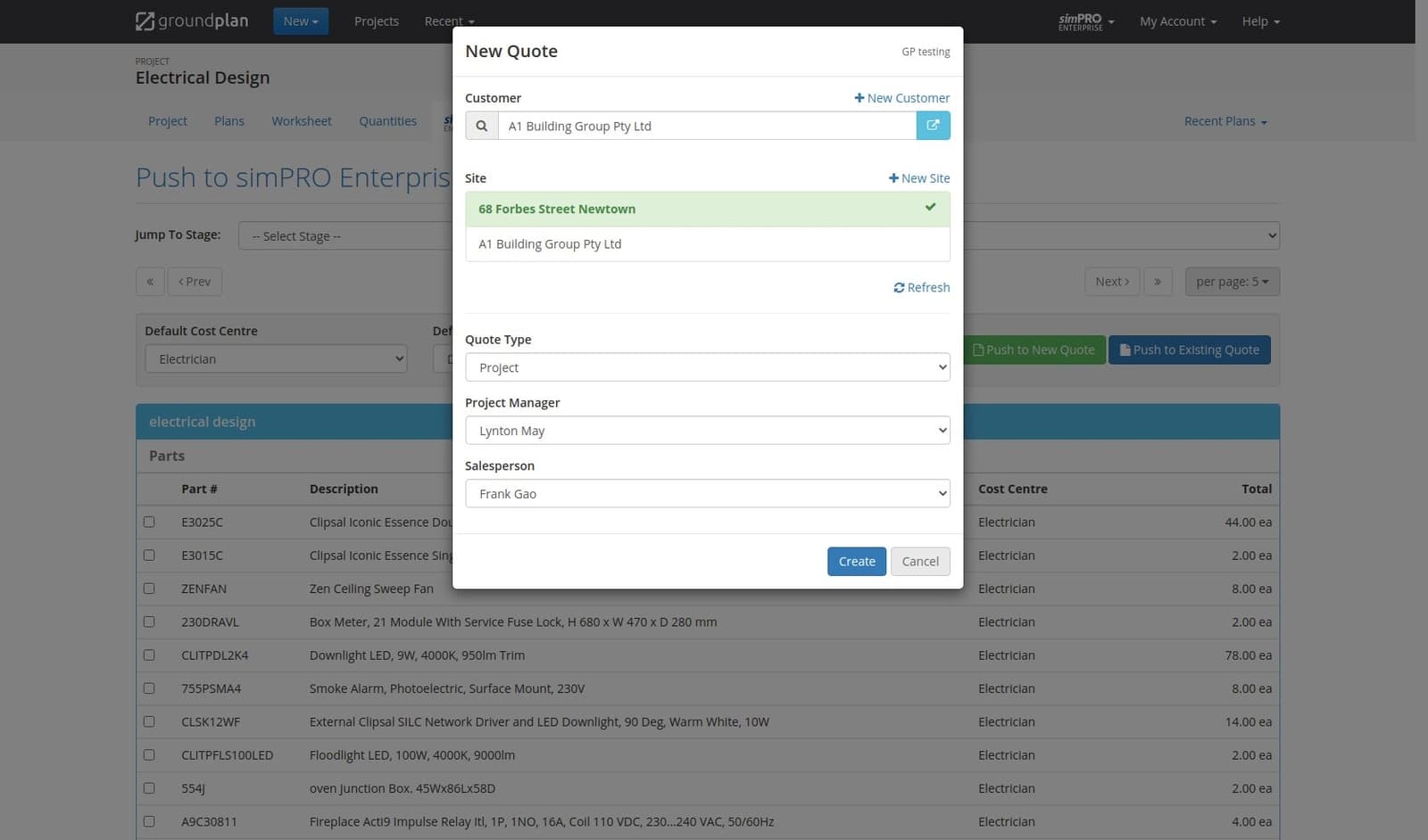 The Groundplan & simPRO integration