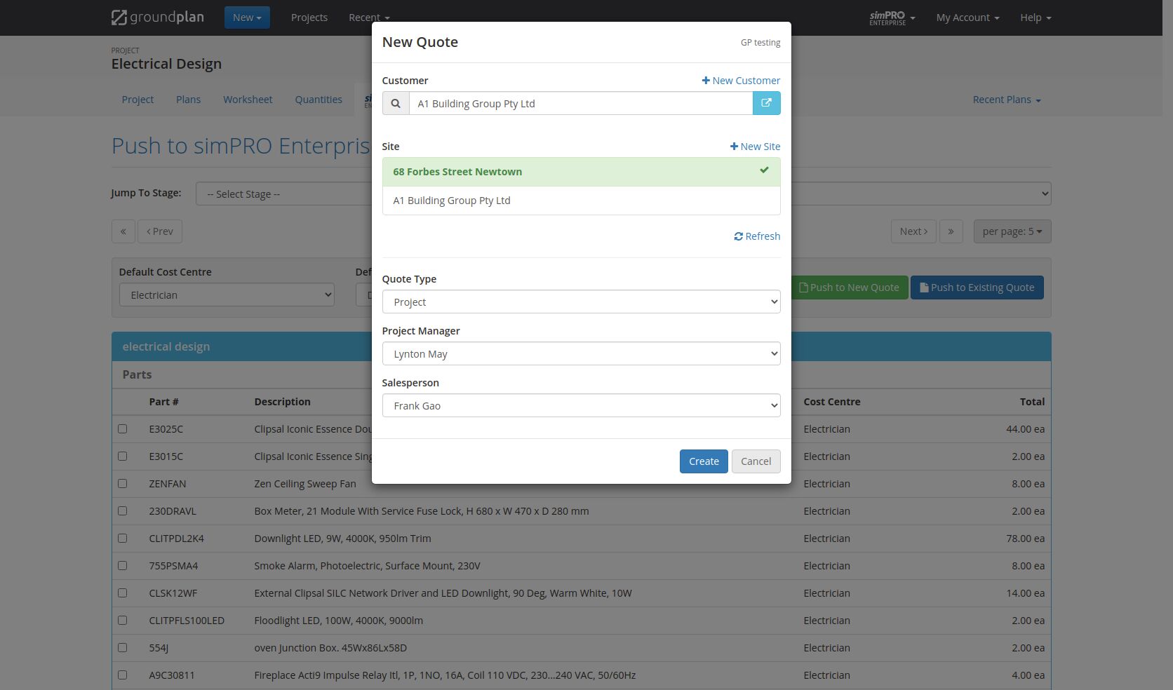 The Groundplan & simPRO integration