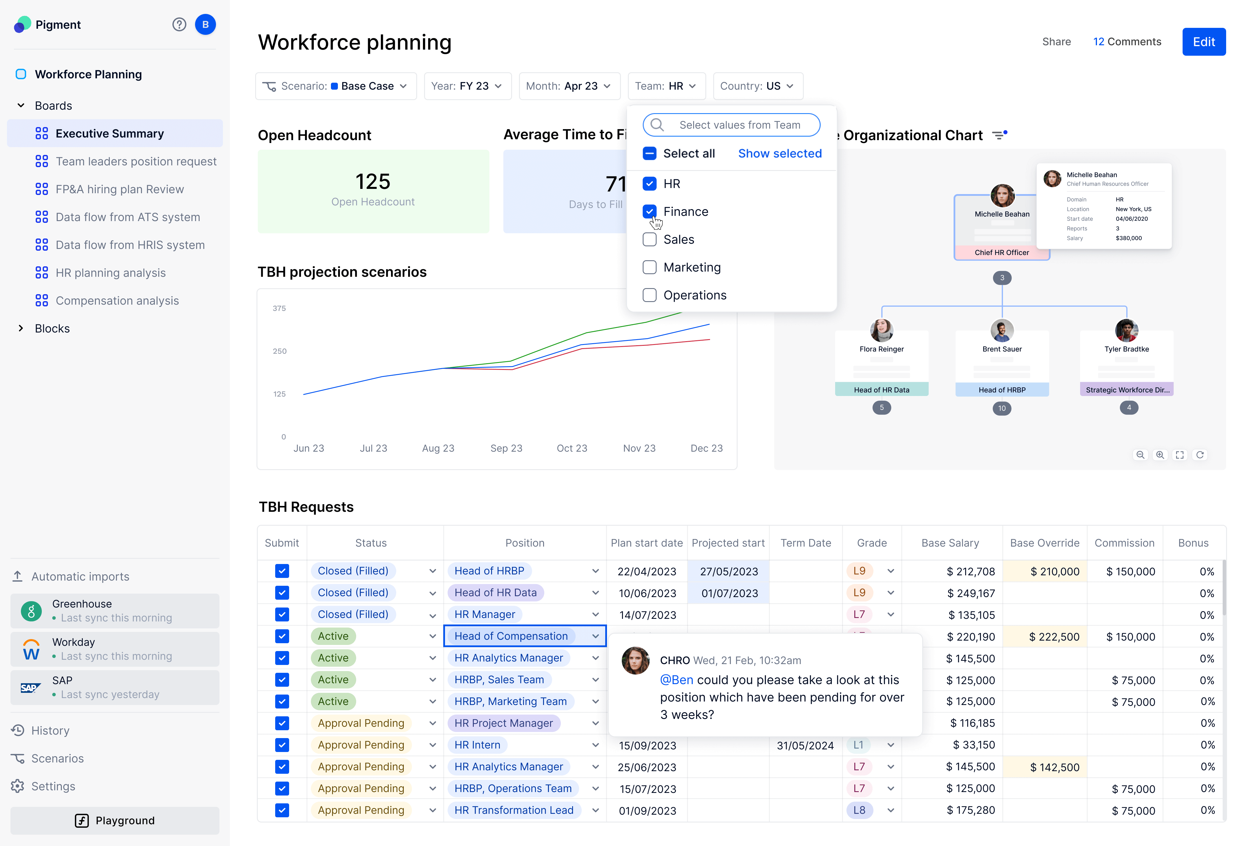 Pigment: integrated planning for HR teams
