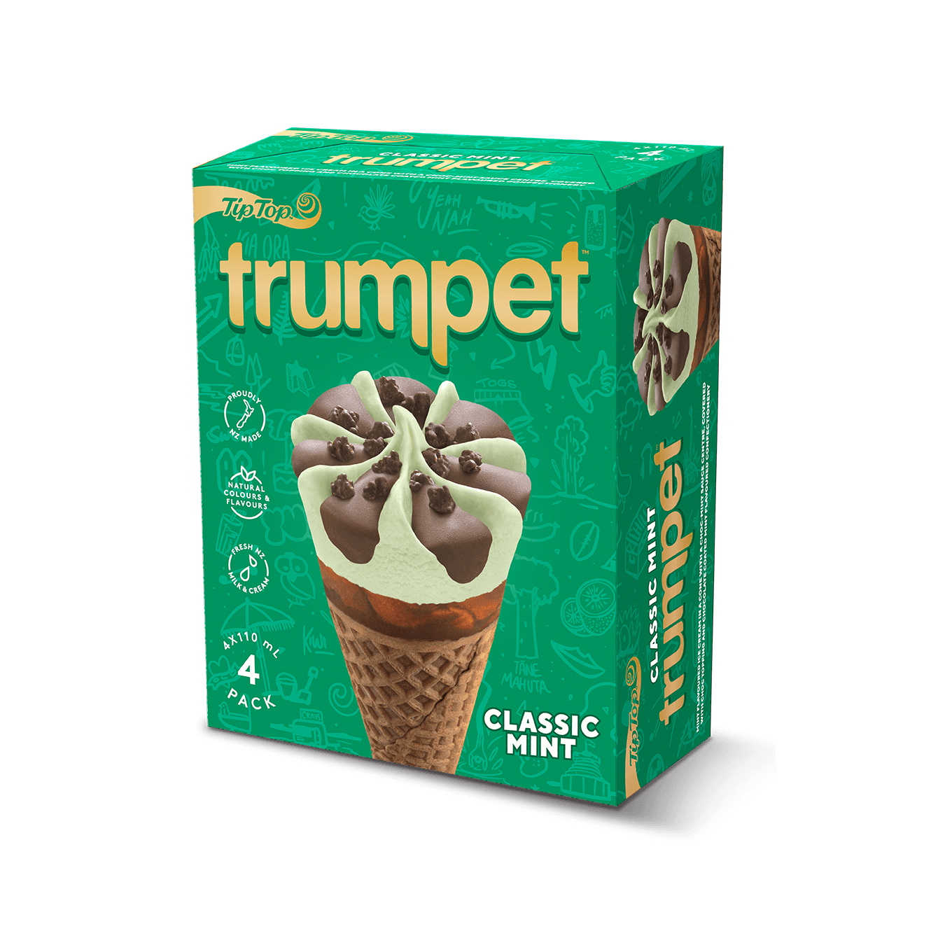 Tip Top Mint Trumpet Ice Cream - Tip Top