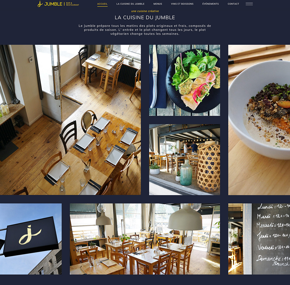 Jumble restaurant - Webdesign & Développement - Motion Design - Photos ...