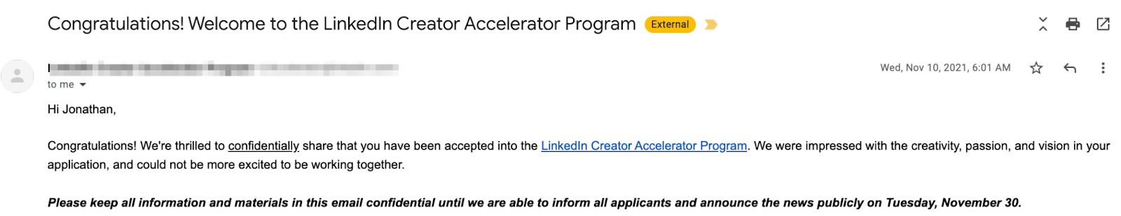 Wonsulting - How to Get Into LinkedIn Creator Accelerator (From Someone ...