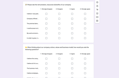 Free Form Template: Exit Interview Survey