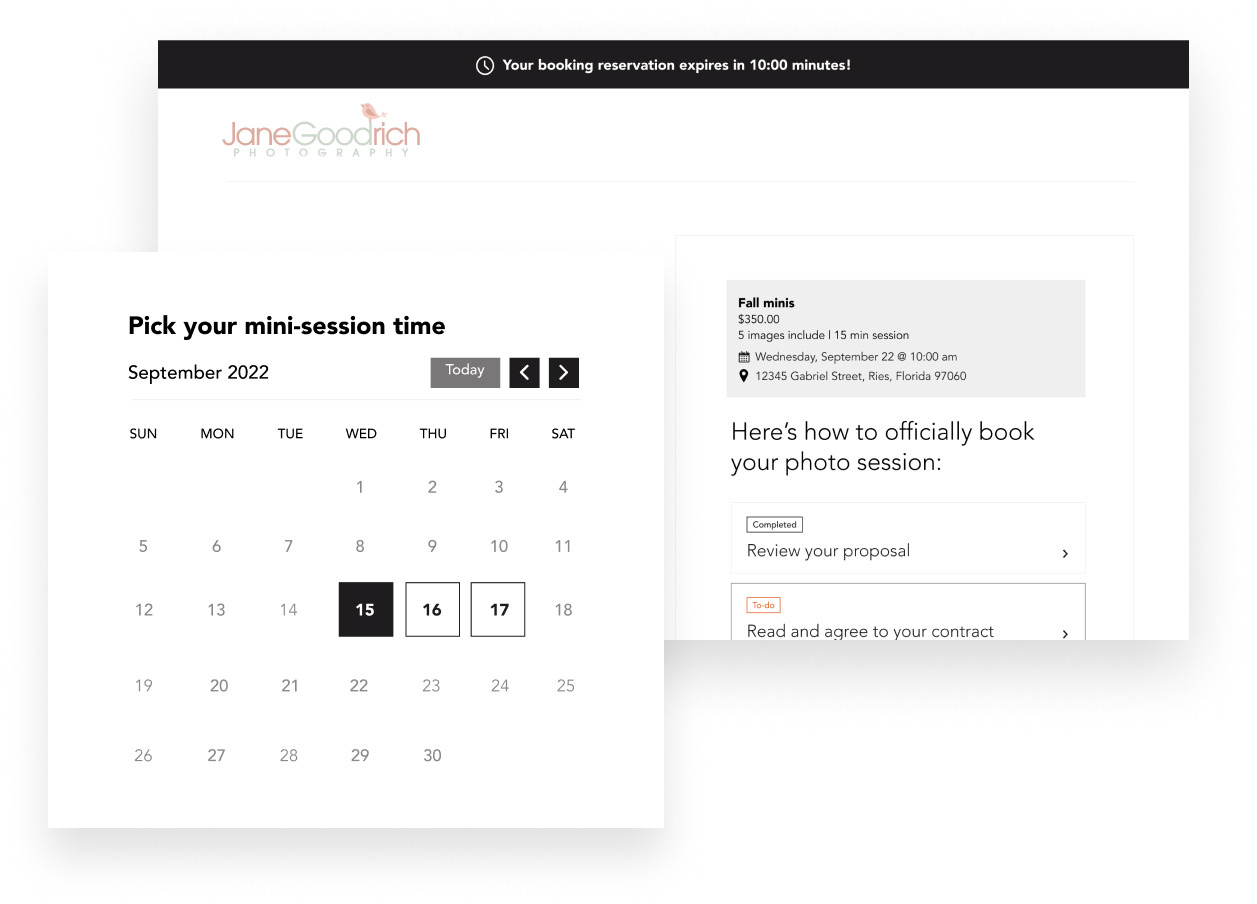 Client and Mini-Session Booking