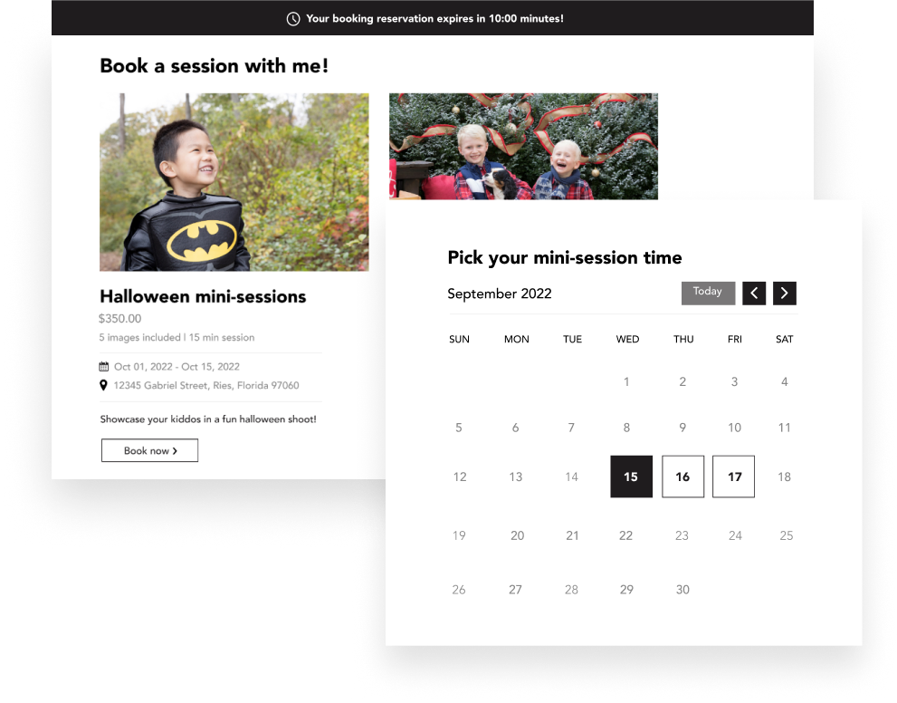 Client and Mini-Session Booking