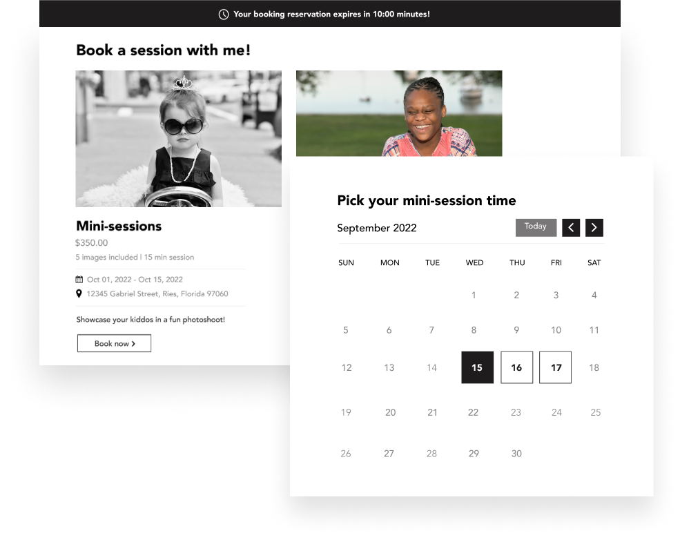 Client and Mini-Session Booking