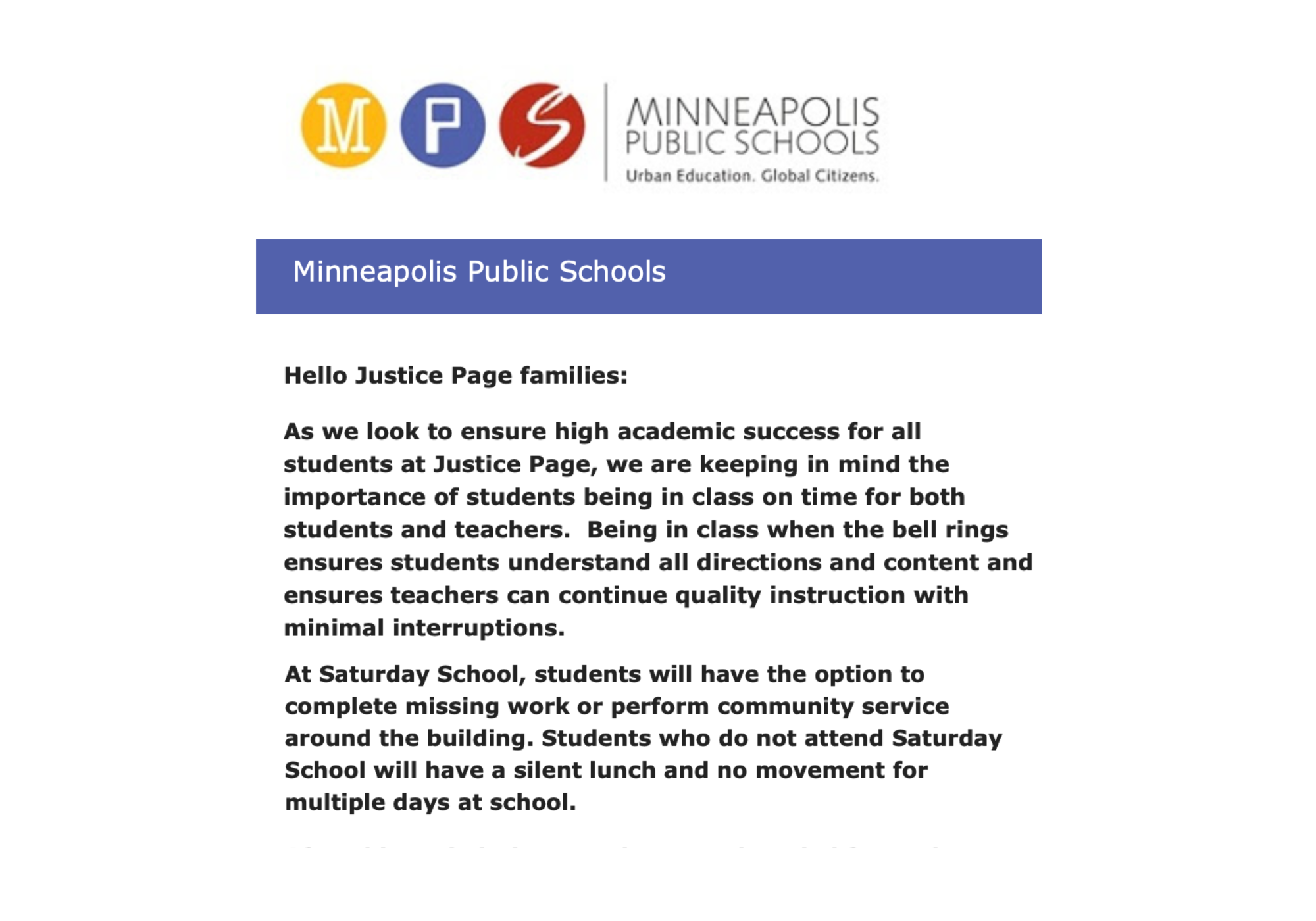 Justice Page Middle School introduces new tardy policy amid parent ...