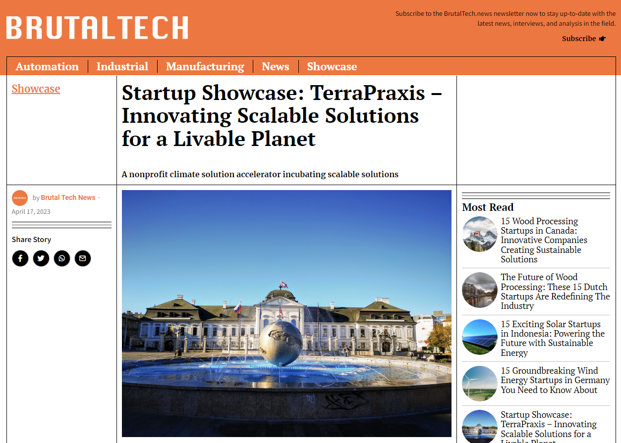 Startup Showcase: Terra Praxis – Innovating Scalable Solutions for a Livable Planet
