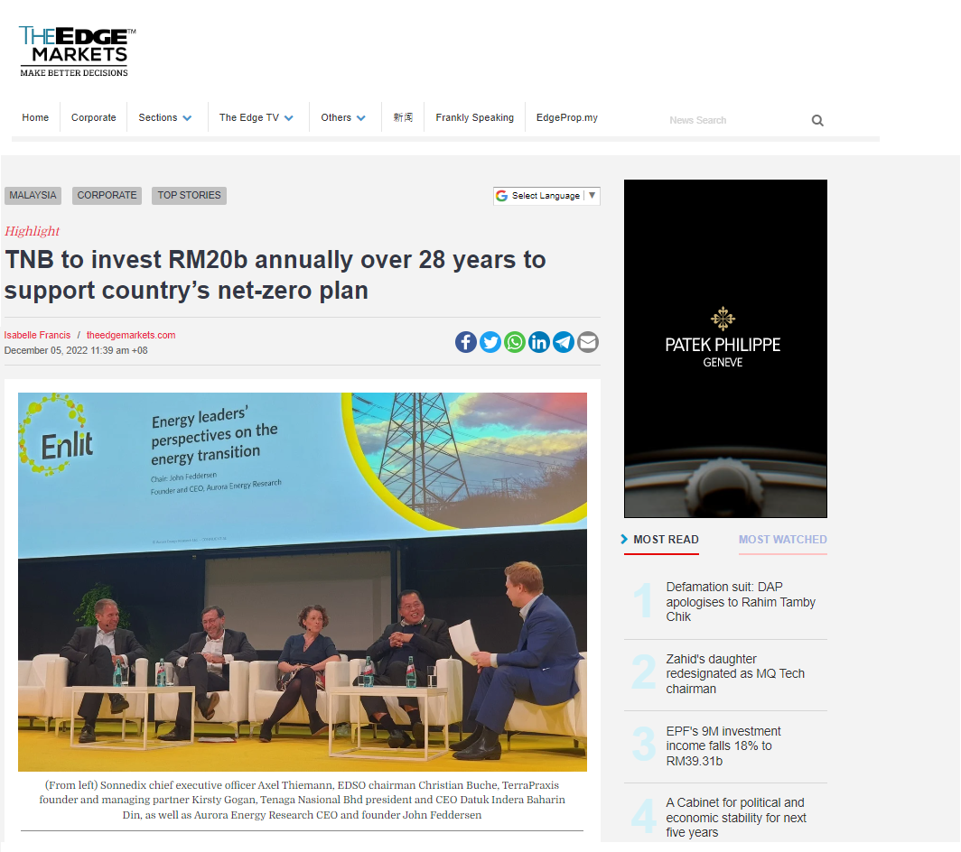 TNB to invest RM20b annually over 28 years to support country’s net ...