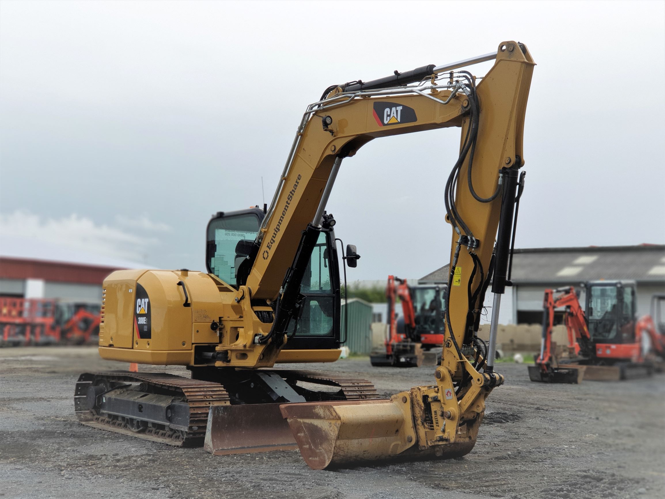 8T Excavator Hire | CAT 308E2 - CR Digger Excavator Rental - Equipt