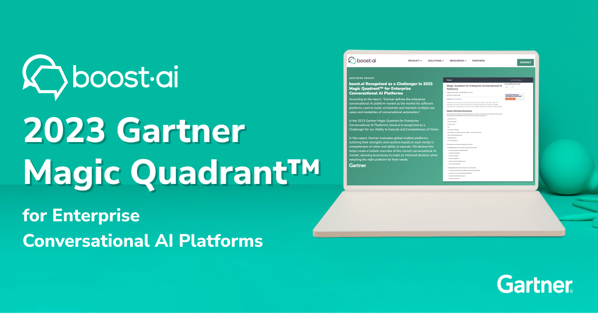 Boost.ai Named as a Challenger in 2023 Gartner® Magic Quadrant™ for ...