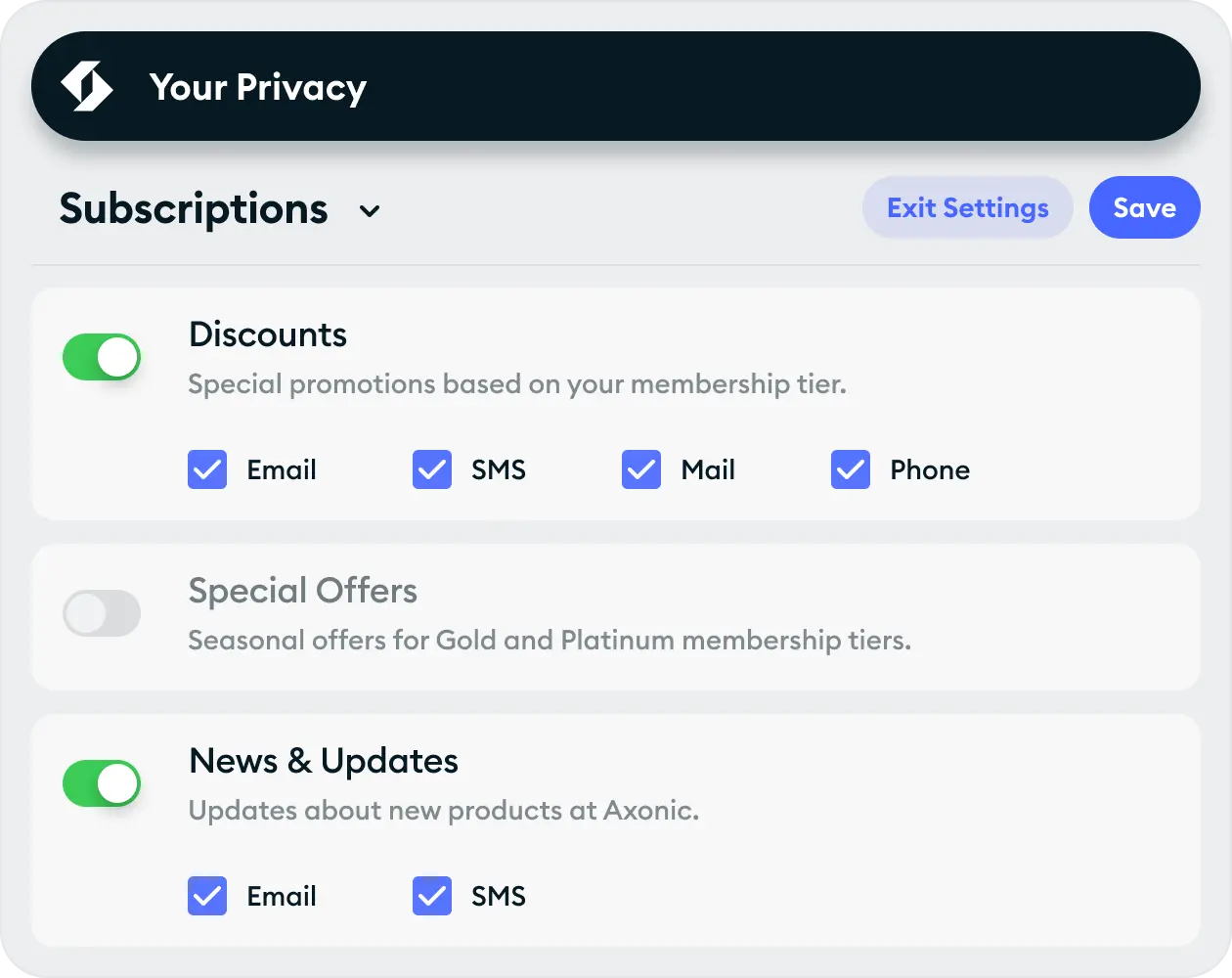 Marketing preference management