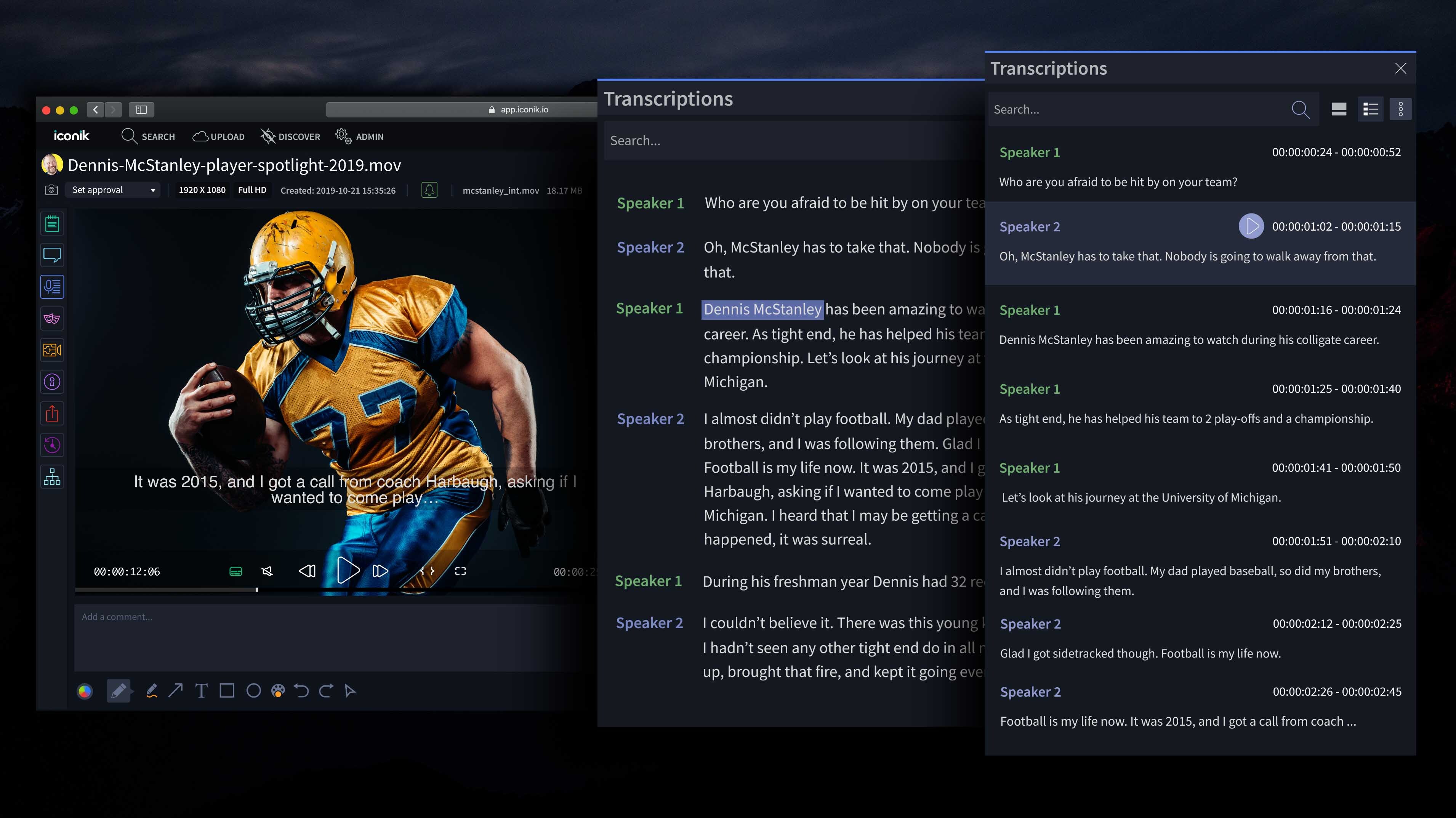 Update | Drawings and Transcriptions in iconik