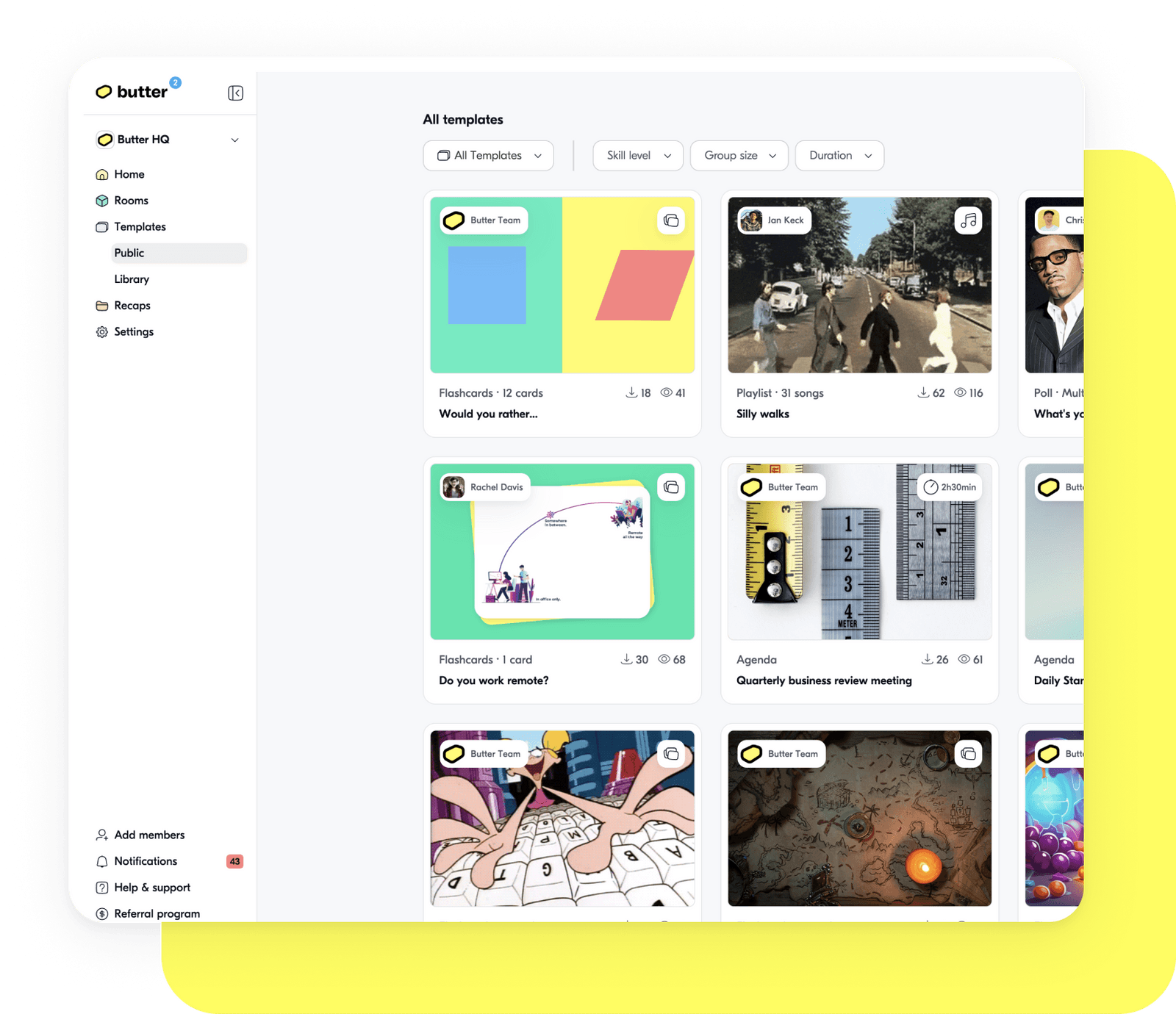 Butter Templates | Boost productivity with reusable templates