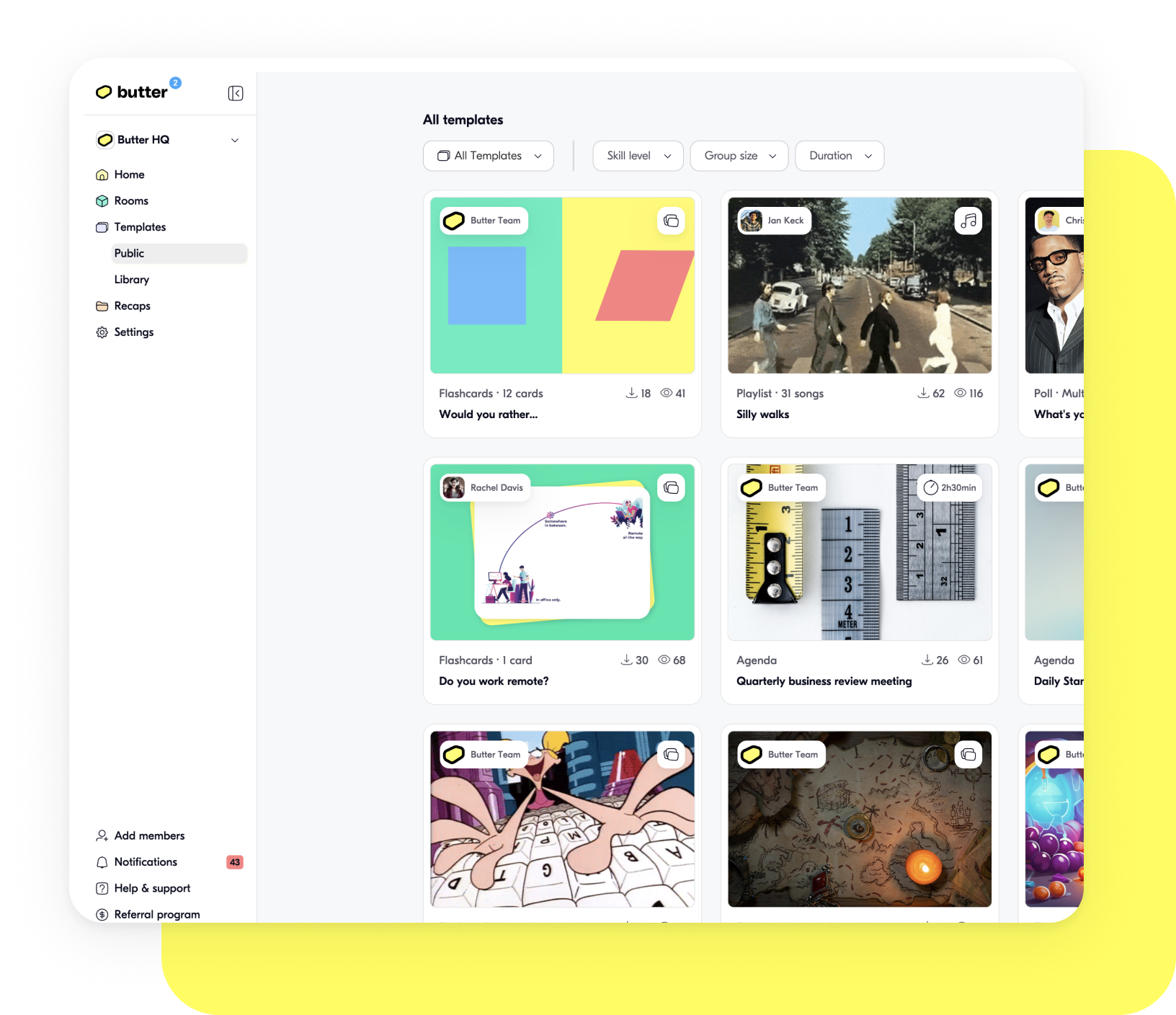 Butter Templates | Boost productivity with reusable templates